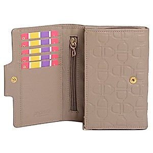 SADDLER Womens Medium Leather Credit Card Coin Purse Wallet with Zip |Gift Boxed - Putty Grey