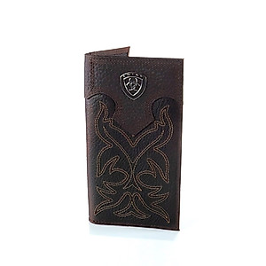 ARIAT Men's Boot-Embroidery Rodeo Tan Leather Wallet