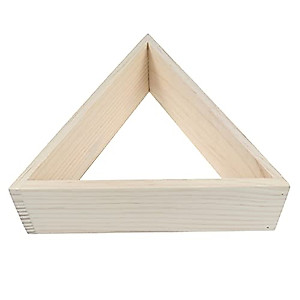 Cabilock 3pcs Room for Home Simple Pinewood Living Hollowed Shape Wall Daily Triangle Rack Bedroom Storage Hand-Made Dispaly Wooden Tool Shelf Use Decoration Hanging Display