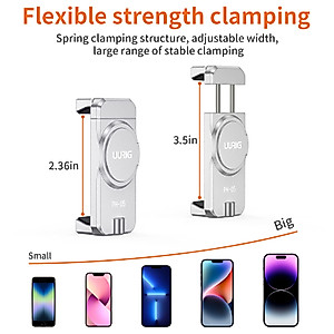 UURIG Magnetic Cell Phone Clamp for DJI OM, Phone Tripod Mount, Handheld Gimbals Magnetic Ring Holder for DJI OSMO 5/OM 4/OM 4 SE Accessories