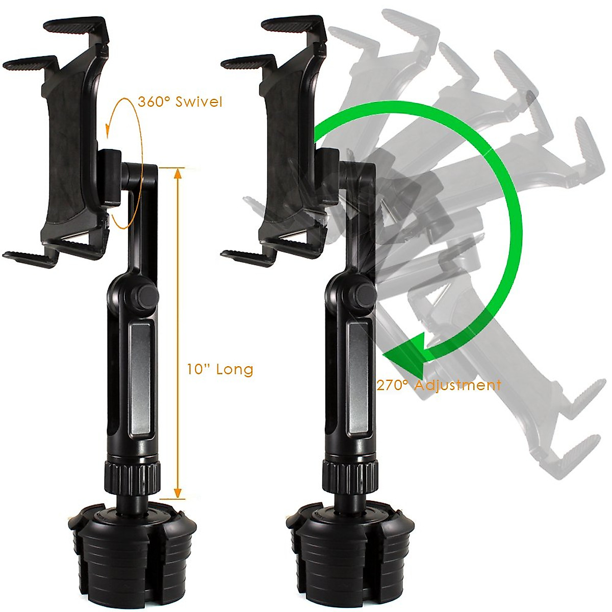 ChargerCity LongArm Xtreme Tablet Beverage Drinks Cup Holder Mount for All Tablet Like Apple iPad PRO Air Mini Galaxy Tab Surface Pro Slate