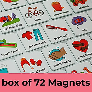Magnetic Chore Chart and Visual Schedule for Kids - Create Your Own Daily Routine Chart for Kids | Autism and ADHD Friendly (72 Magnets)