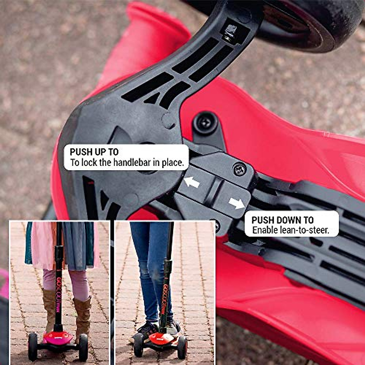 New-Bounce Scooters for Toddlers - 3 Wheel Scooter for Kids with Adjustable Handlebar - The GoScoot MAX is Perfect for Children and Toddlers, Girls and Boys Ages 3-10