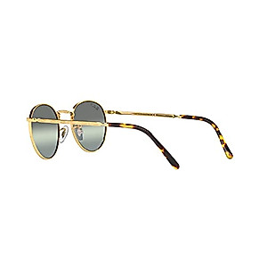 Ray-Ban RB3637 New Round Sunglasses, Legend Gold/Polarized Clear Gradient Dark Green, 53 mm