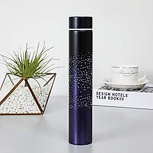 Insulated Water Bottle, Coffee Thermos Mug, Double Wall Vacuum Insulation, Fashionable Style Skinny Mini Slim Stainless Steel Water Bottle, 8.5 Oz (Starry Purple 8.5 Oz)