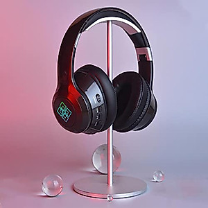 New Wireless Bluetooth 5.0 Headband Headset Luminous Retractable Folding HiFi Subwoofer Full Wrap-Around Ear Wireless Bluetooth Headset for Sports Gym (Black)