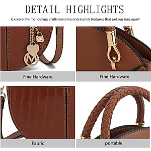 MKF Collection Crossbody Bag for Women, Designer Lady Round Purse Messenger