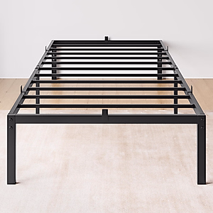 IDEALHOUSE 14 Inch Twin Bed Frame with Storage,Metal Platform Twin Bed Frame No Box Spring Needed Steel Slat Support Easy Assembly