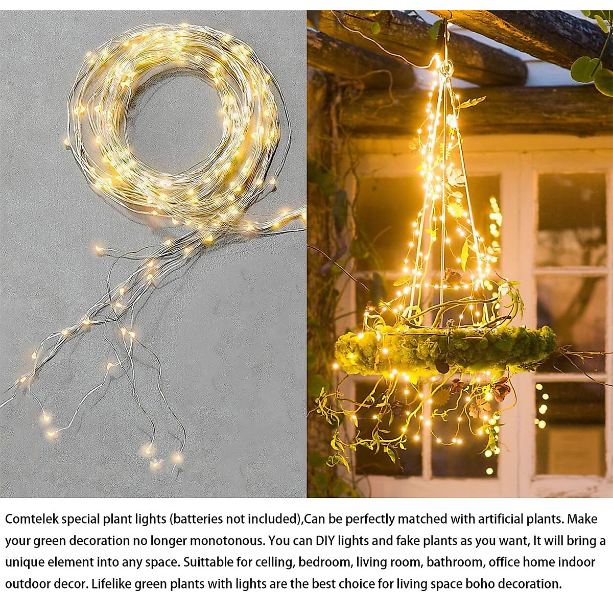 Fake Hanging Plants with Lights Artificial Plants for Home Decor Macrame Plant Hanger with Fake Vines Faux Hanging Planter for Wall Ceiling Bedroom Bathroom Kitchen Office Boho Decor Indoor