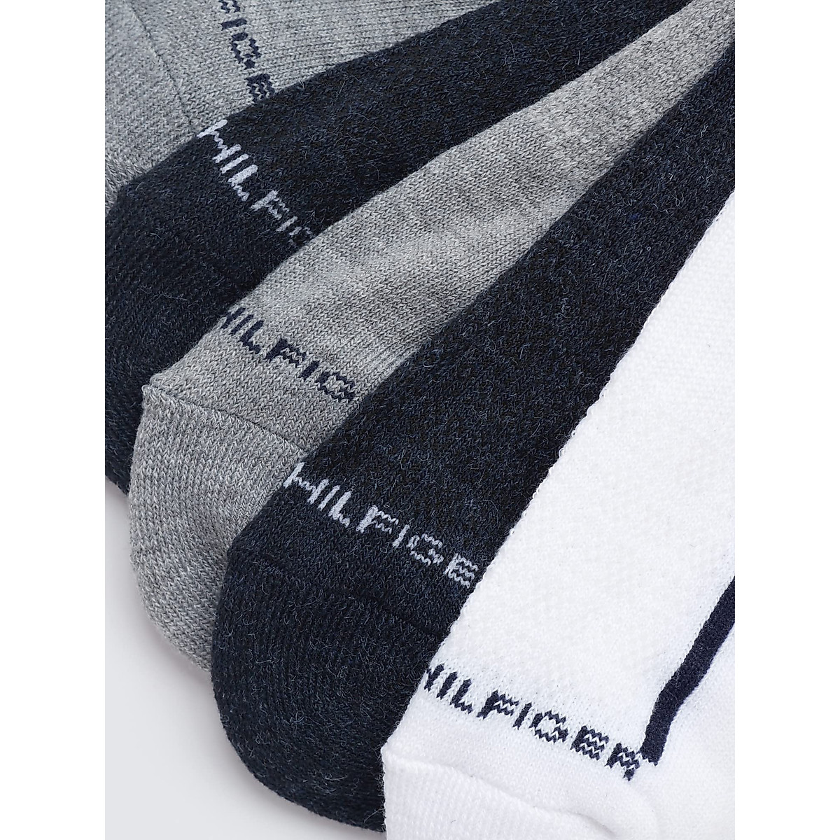 Tommy Hilfiger Men's Athletic Socks - Cushioned Crew Socks (5 Pack), Size 7-12, White Assorted