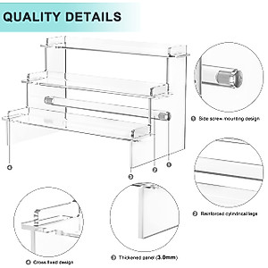Meteou Acrylic Display Risers, 9.5'' Perfume Organizer Clear Riser Compatible with Funko POPs, Nendoroids, Action Figures, Cupcake Stand Lotion Holder Skincare Organizer Tiered Display Table Stand