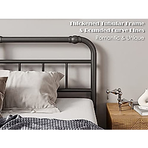 FSCHOS Twin-XL-Bed-Frames-with-Headboard & Footboard, 14 Inch High, Metal Platform XL-Twin-Bed-Frame, Premium Steel Heavy Duty Bed Frame No Box Spring Needed, Easy Assembly, Black