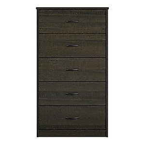 Classic 5 Drawer Dresser, Tall Dresser, 5 Drawer Dresser, Wooden Dresser, Espresso