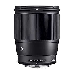 Sigma 16mm f/1.4 DC DN Contemporary Lens for Sony with 64GB Extreme PRO SD Card and Accessory Bundle