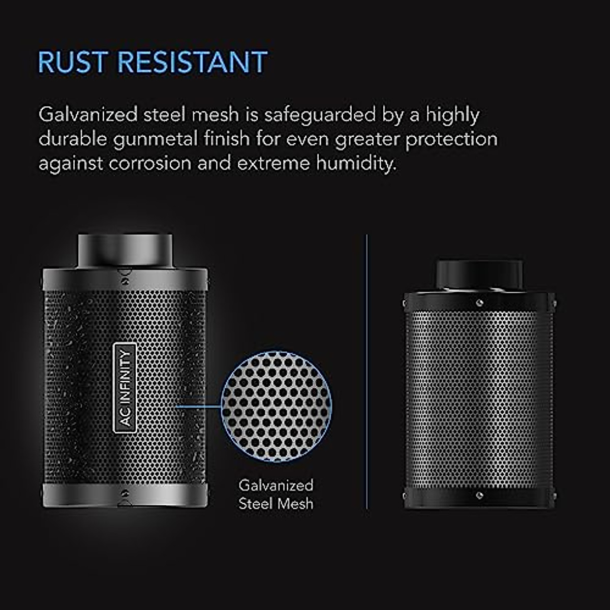 AC Infinity Air Carbon Filter 6" with Premium Australian Virgin Charcoal, Fit with Inline Duct Fans for Odor Control in Grow Tents, Grow Rooms, and Hydroponics Systems