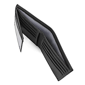 Timberland Men's Leather Passcase Trifold Wallet Hybrid, Black (Hundson), One Size