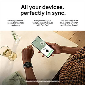 Google Pixel Watch 1st Gen (Previous Model) - Android Smartwatch with Fitbit Activity Tracking - Heart Rate Tracking Watch - Polished Silver Stainless Steel case with Chalk Active band - LTE