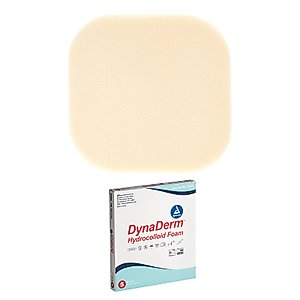 Dynarex DynaDerm Hydrocolloid Dressings, Sterile Moist Bandages Used for All Kinds of Wounds, 4" x 4", Foam & Latex-Free, Peel-Down Patches - 1 Box of 5 Dressings