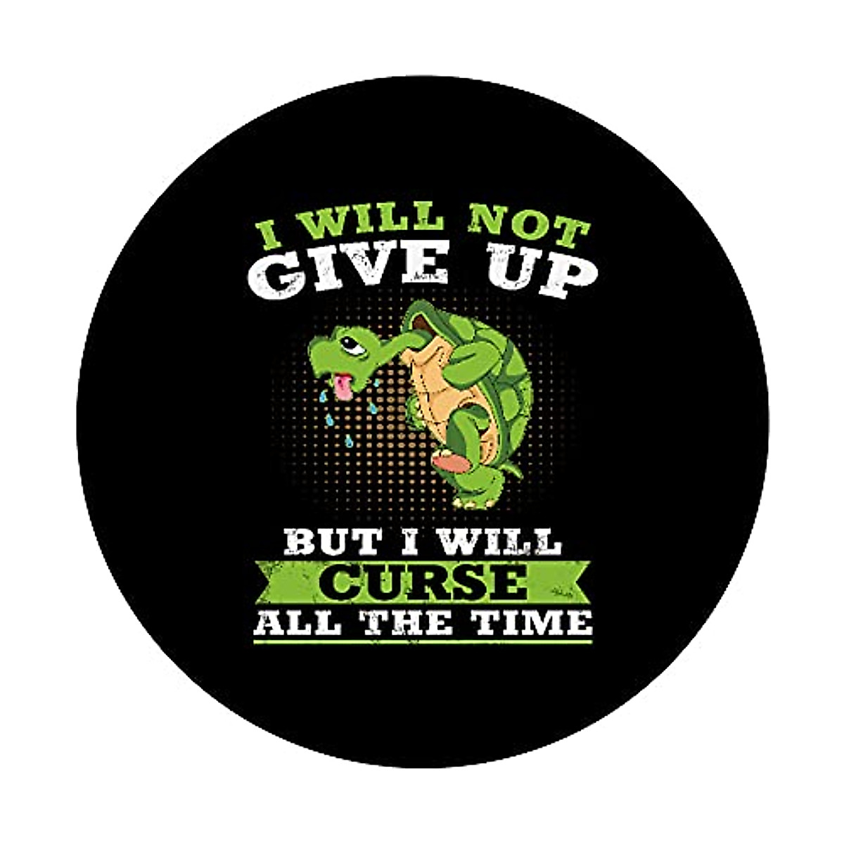 I Will Not Give Up Runner Turtle Running Jogging Carapace PopSockets Swappable PopGrip
