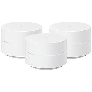 Google GA02434-US WiFi Mesh Network System Router AC1200 Point 3-Pack Bundle with 3X Deco Gear Google WiFi Outlet Wall Mount White and Professional Cable ZERObootCat6 Ethernet Patch Cable