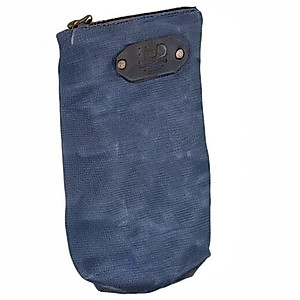 Hide & Drink, Scribbler Pouch Handmade from Waxed Canvas (Blue Mar)