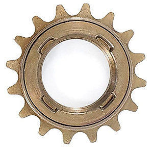 Hycline Single Speed Bike Freewheel, 16T Compatible with 1/2'' x 1/8'' Bicycle Freewheel Threaded Type Freehub Replacement Parts (Brown)