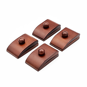 MOCTUS Quilt Hangers for Wall for Display, Decorate with Your Blanket and Tapestry Hangers, Wooden Rug Hangers for Wall Hangings (Brown, 4 Large Clips with Hardware)