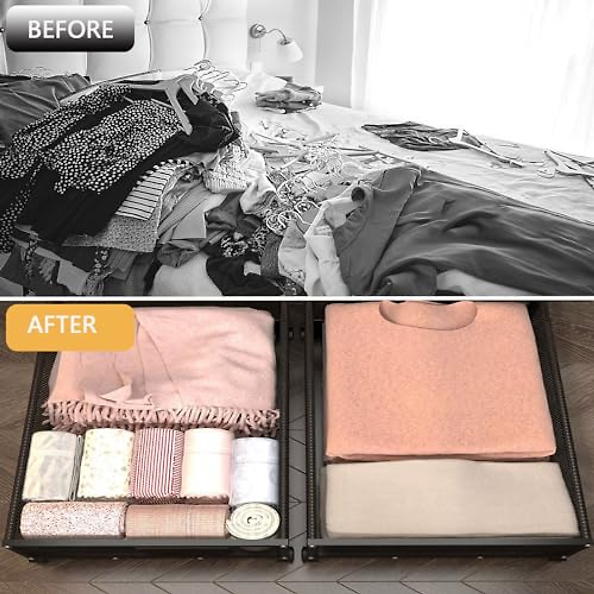 Mulyric Under Bed Storage with Wheels, Rolling Underbed Storage Container Bins with Lids, Large Space-Saving Uner Bed Storage Box Drawer Organizer for Shoes and Clothes (2-Pack)