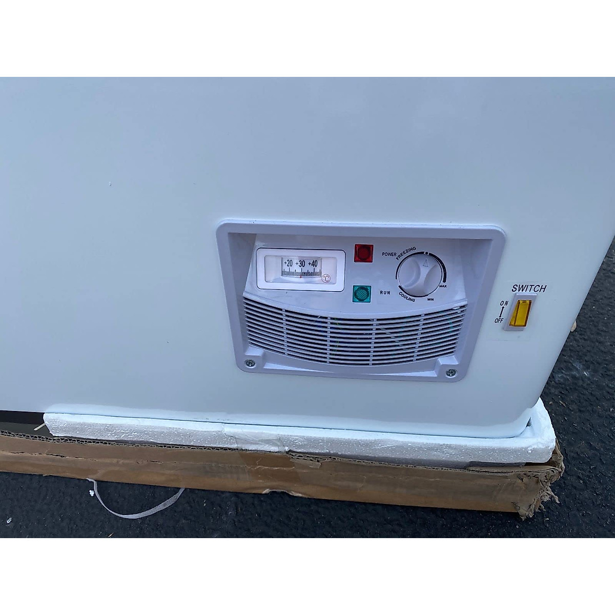 Chest Freezer for Supermarket Glass sliding Door 65" White Showcase Freezer Curve Display Top w/Storage Baskets - 22 Cu.Ft SDSC600