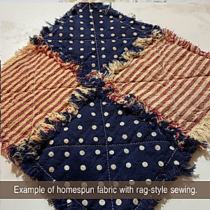 Americana Red Stripe Homespun Cotton Fabric by JCS - Sold by The Yard