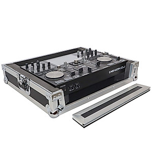 ProX X-PRIMEGO ATA Style Flight Travel hard Case for Denon DJ Prime Go Digital Controller - Silver On Black