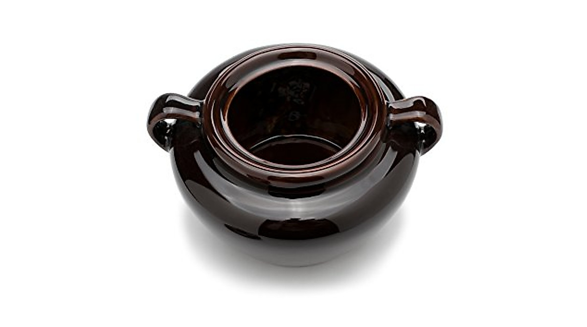 Fox Run Stoneware Bean Pot 9.75in Brown for Cooking & Serving