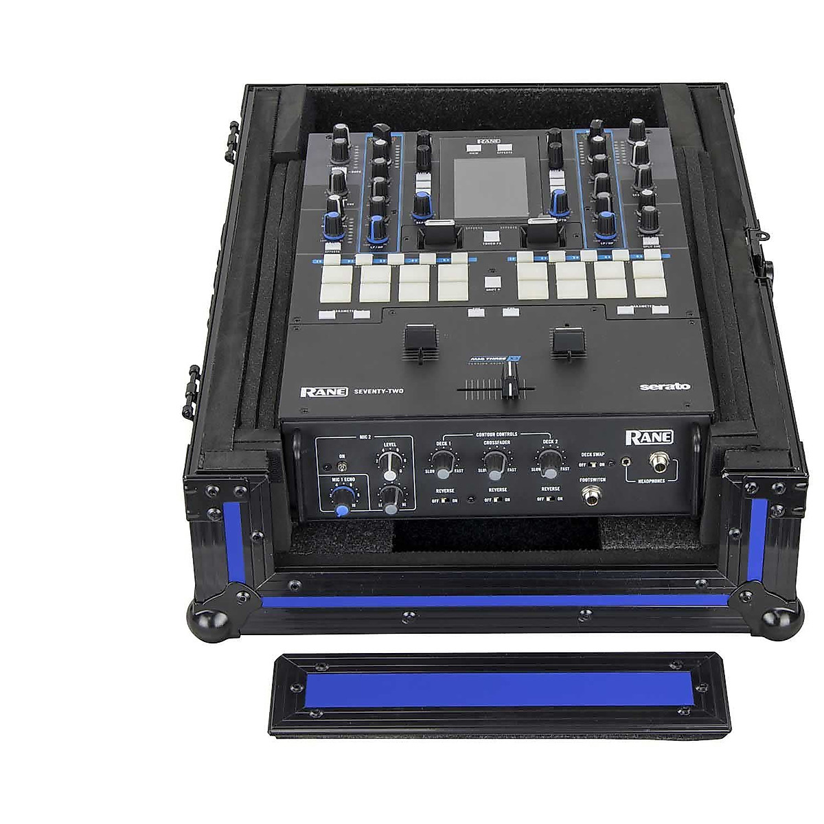 ODYSSEY FR12MIXBKBLUXD Universal 12" Format Extra Deep Black On Blue DJ Mixer Case
