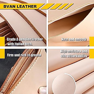 Veg Tan Leather, Flawless 12” X 24” 4-5oz Genuine Tooling Leather Sheets Precut, Full Grain Vegetable Tanned Leather for Tooling, Carving, Dyeing, Embossing(12"×24", Natural/Vegetable Tanned Leather)
