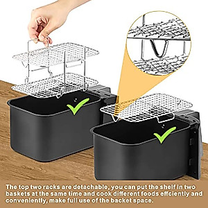 Air Fryer Rack for Ninja Foodi Dual XL Air Fryer, CODOGOY Multi-Layer Air Fryer Accessories Dehydrator Rack Compatible with Ninja Double Air Fryer Ninja Foodi DZ401 Ninja Dual Zone XL Air Fryer