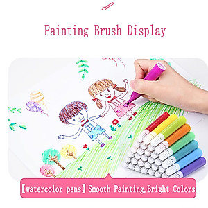 DLUCKY 208 PCS Art Supplies, Drawing Art Kit for Kids Adults Art Set with Double Sided Trifold Easel, Oil Pastels, Crayons, Colored Pencils, Watercolor Pens Gift for Girls Boys Artist,Pink