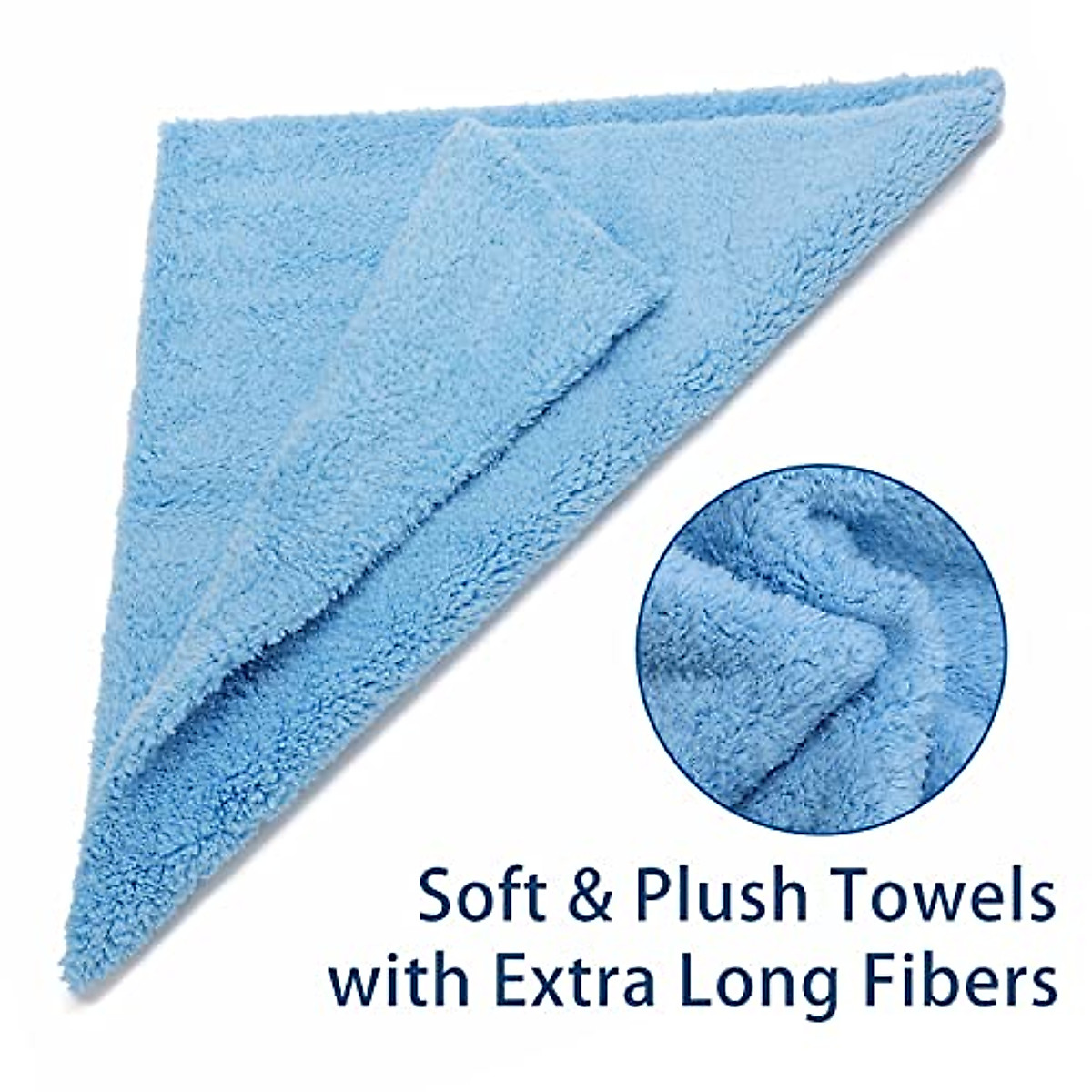 CARCAREZ Microfiber Towels for Cars, Car Drying Wash Detailing Buffing Polishing Towel with Plush Edgeless Microfiber Cloth, 450 GSM 16x16 in. Pack of 6