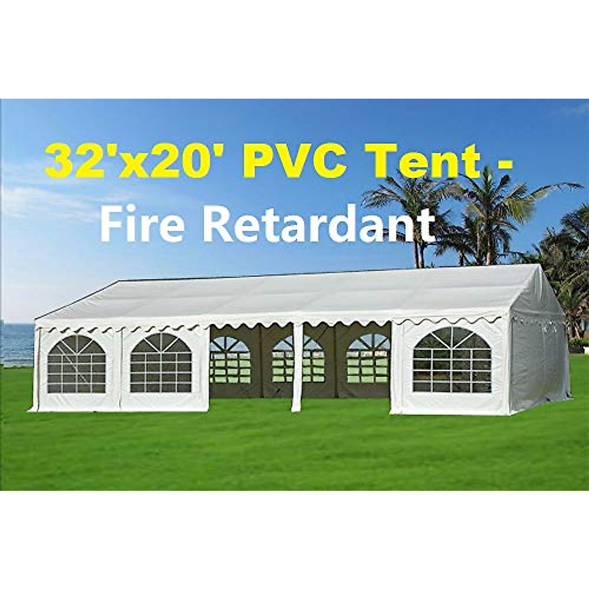DELTA Canopies 32'x20' PVC Party Tent (FR) Wedding Canopy Shelter White - Fire Retardant