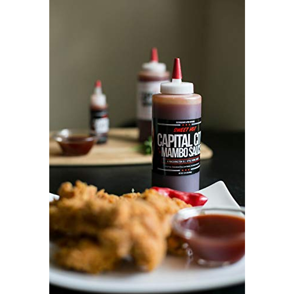 Capital City Mambo Sauce - Sweet Hot Recipe | Washington DC Wing Sauces | Perfect Condiment Topping for Wings, Chicken, Pork, Beef, Seafood, Burgers, Rice or Noodles | 12 oz Bottles (2 Pack)