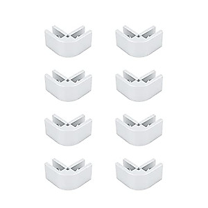 Faotup 1SET/4Pairs Silver Flame Guard Corner Hardware,Fire Pit Flame Wind Glass Guard Parts,Flame Guard Corner Glass Connector Kit 8 PCS,D Type,1.29×1.29×0.78inches