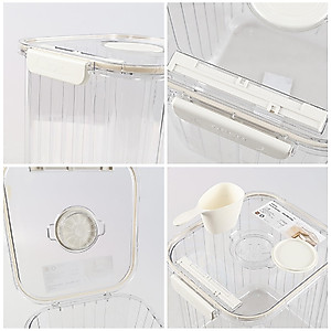 22 Lbs Airtight Rice Container with Cup, Clear Food Storage Container for Dry Food, 1 Pack