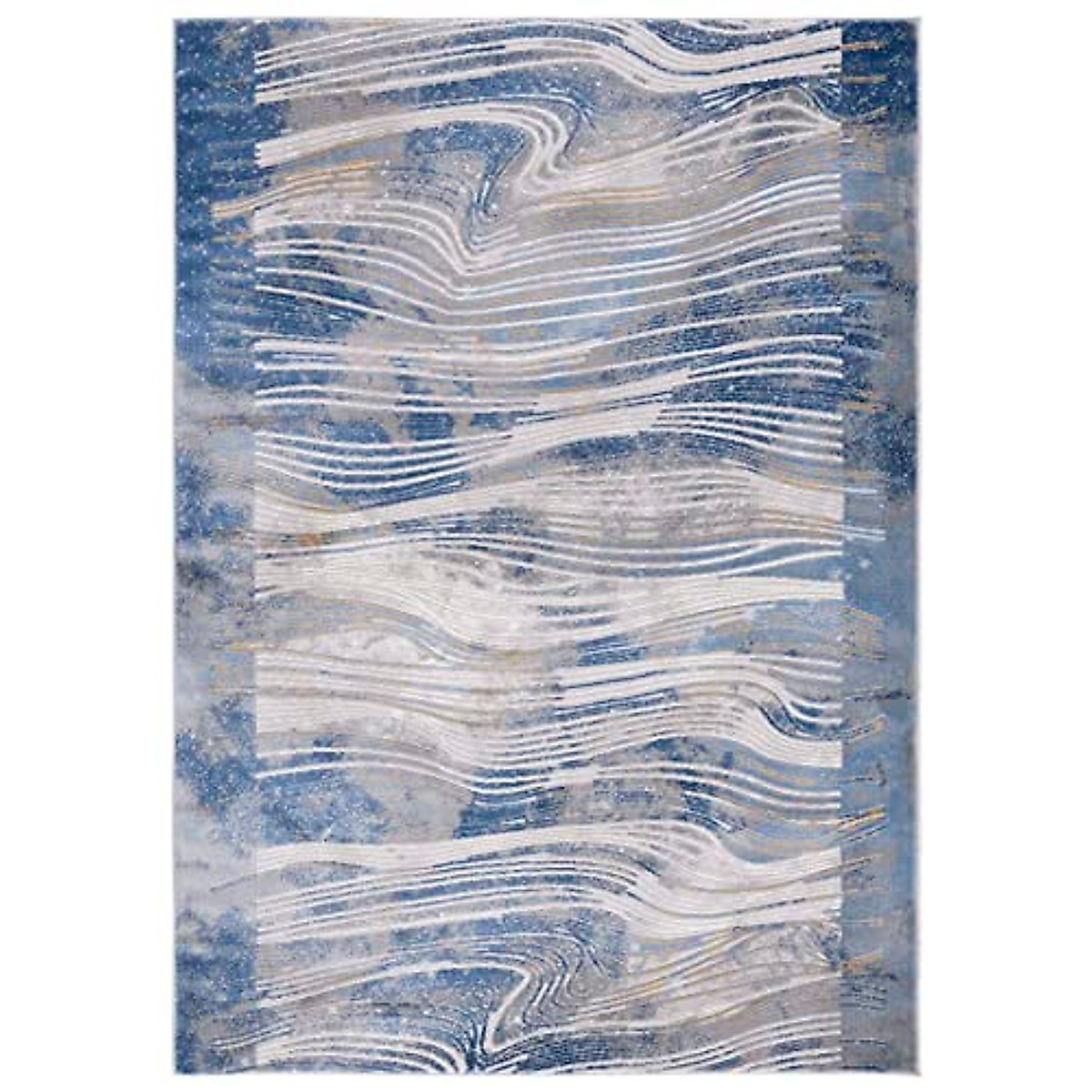 Safavieh Palma Collection 4'5" x 6'5" Beige/Blue PAM316A Modern Contemporary Abstract Non-Shedding Area Rug