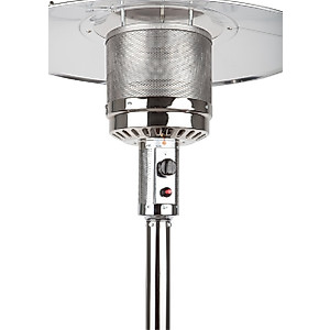 Amazon Basics Stainless Steel, Commercial, Propane 46,000 BTU, Outdoor Patio Heater with Wheels, Stainless Steel & Stand-Up Patio Heater Cover Set