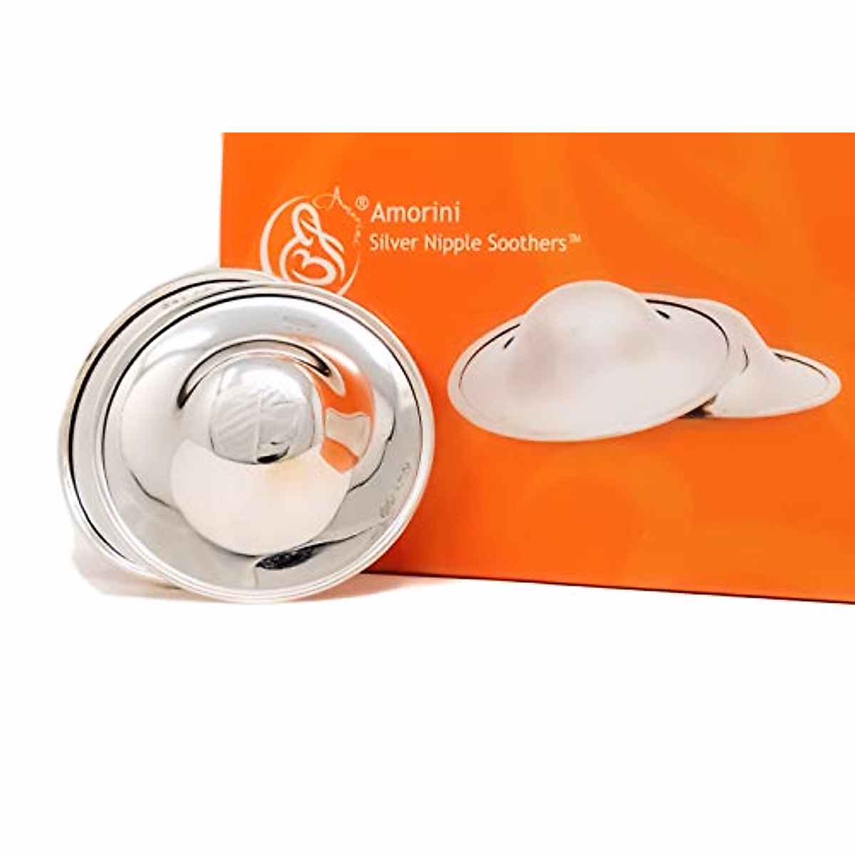 Amorini - Silver Nipple Covers for Breastfeeding Mothers, 925 Solid Silver Nipple Shields for Nursing Newborn, Protect Tender and Cracked Nipples from Rubbing on Garments, Set of 2