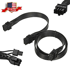 JINYI EPS 8 Pin Male to Dual PCIe 8 (6+2) Pin Male PCIE Cable, GPU Power Cable Replacement for Corsair CoolerMaster Thermaltake Modular Power Supply (25 + 9 inches)