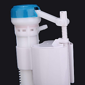 Toilet Inlet Valve, Toilet Push Button Fill Valve Dual Flush Cistern Syphon Bathroom Blue+White UK G1/2(4 points plastic pipe inlet valve)