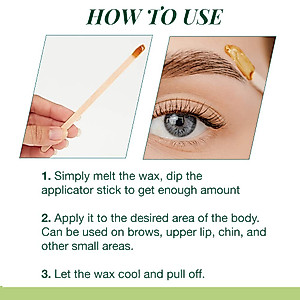 Clean + Easy Petite Waxing Sticks for Facial Waxing | Wood Applicator Spatulas for Hair Removal, 100 count