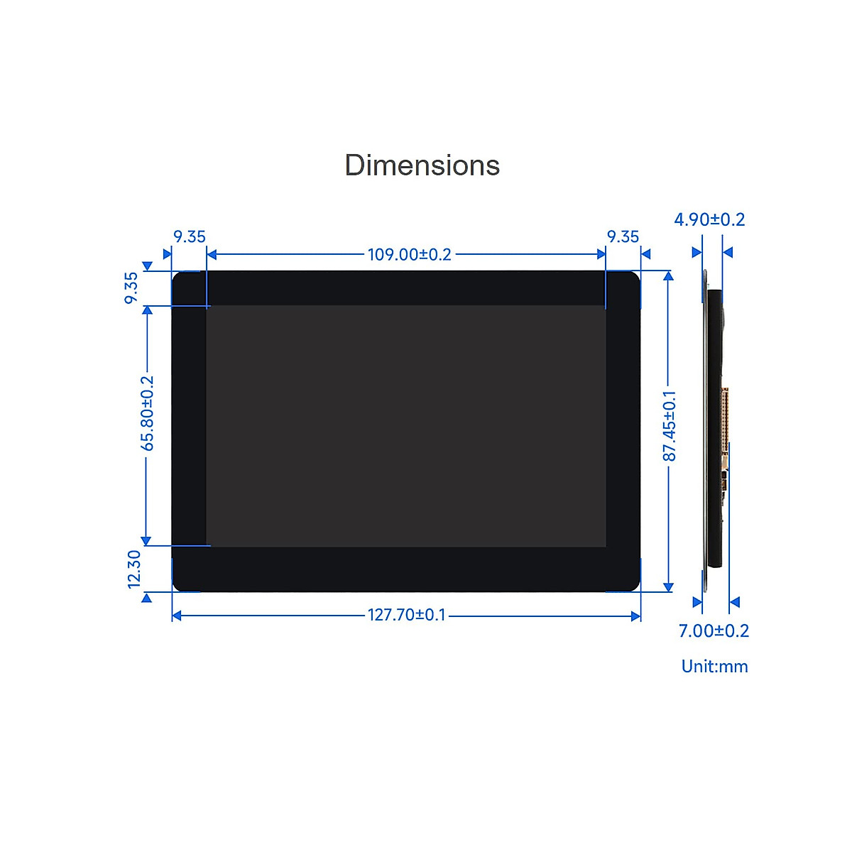 5inch DSI Touch Display for Raspberry Pi 4B/3B+/3A+/3B/2B/B+/A+, Thin & Light Touch Screen 800×480 Resolution IPS Display, Support 5-Point Capacitive Touch