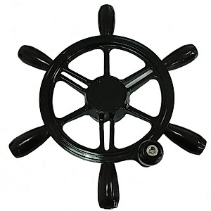 Woqi WH007 Aluminum 5-spoke Marine Boat Steering Wheel in 13 1/2" Diameter (black)