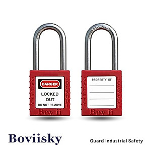 Boviisky 10 Red Lockout Tagout Locks Set, Loto Locks Keyed Different, 2 Keys Per Lock, OSHA Compliant Lockout Locks